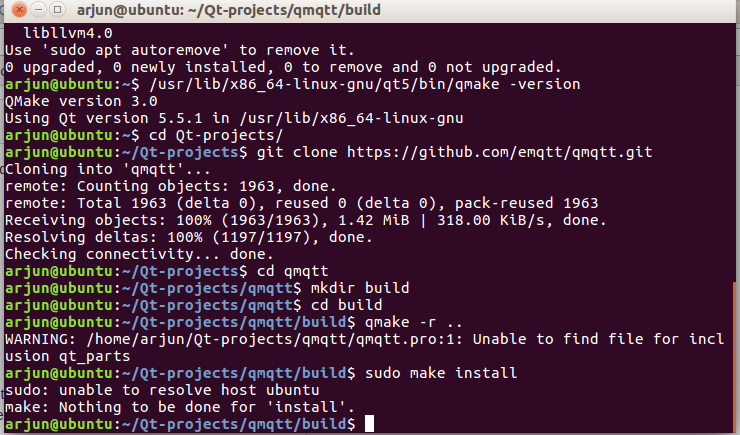 Help: Install and build instructions · Issue #103 · emqx/qmqtt · GitHub