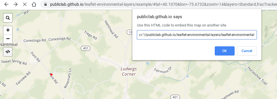 Embed code URL has duplicated text · Issue #338 · publiclab/leaflet-environmental-layers · GitHub