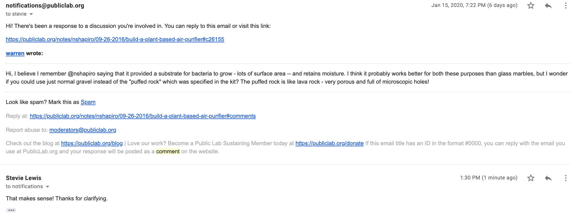 Reply to comment by email not working · Issue #7321 · publiclab/plots2 · GitHub