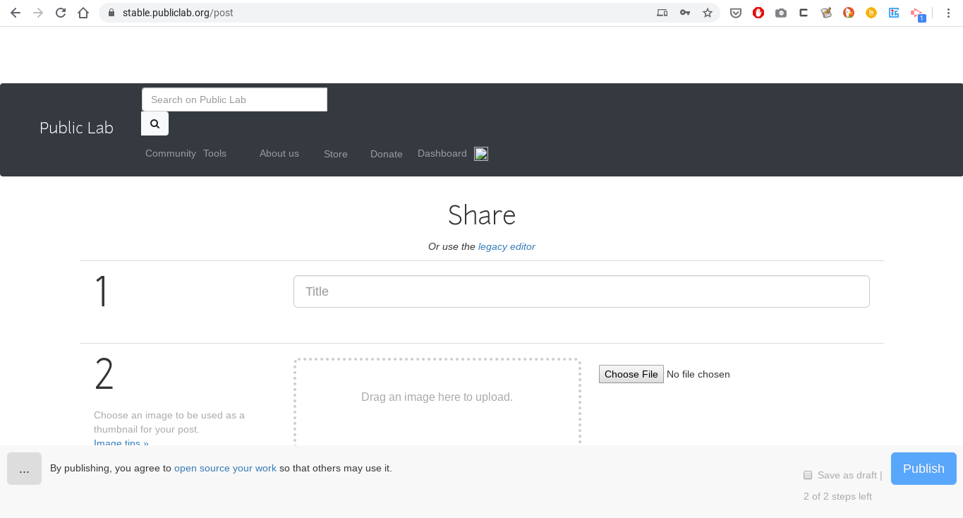 Layout issues on editor page at /post · Issue #7763 · publiclab/plots2 · GitHub