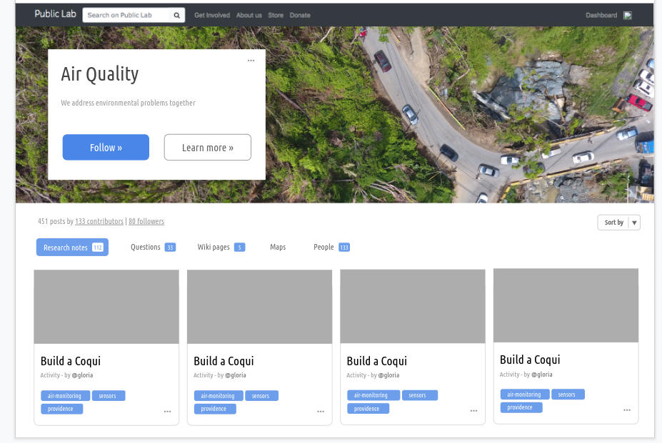 UI discussion of individual tag page content · Issue #6307 · publiclab/plots2 · GitHub
