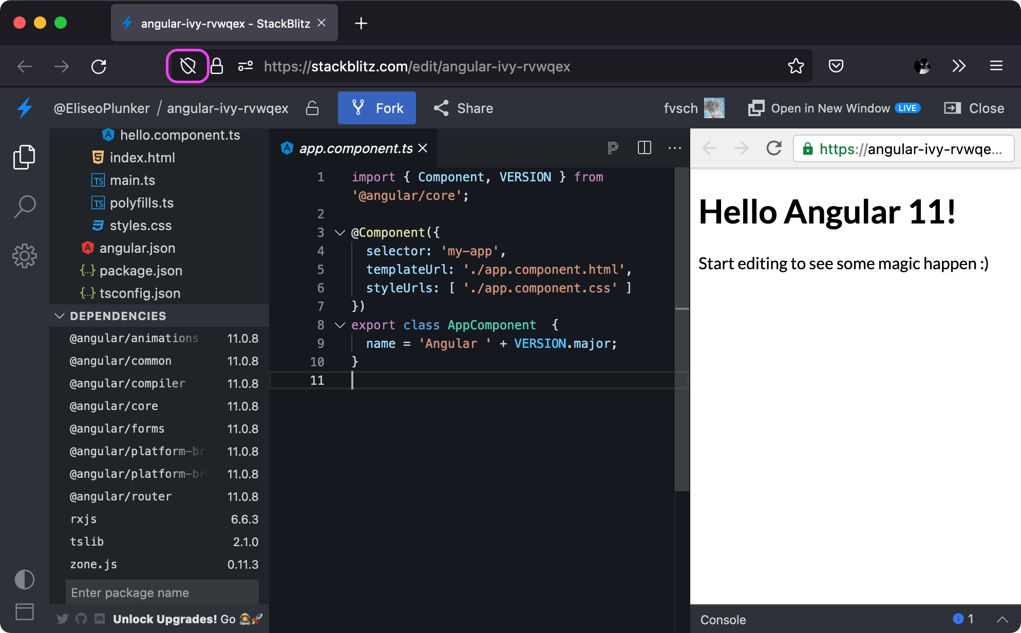 Live demo not working on Firefox 80 nor 89.0 · Issue #1496 · stackblitz/core · GitHub