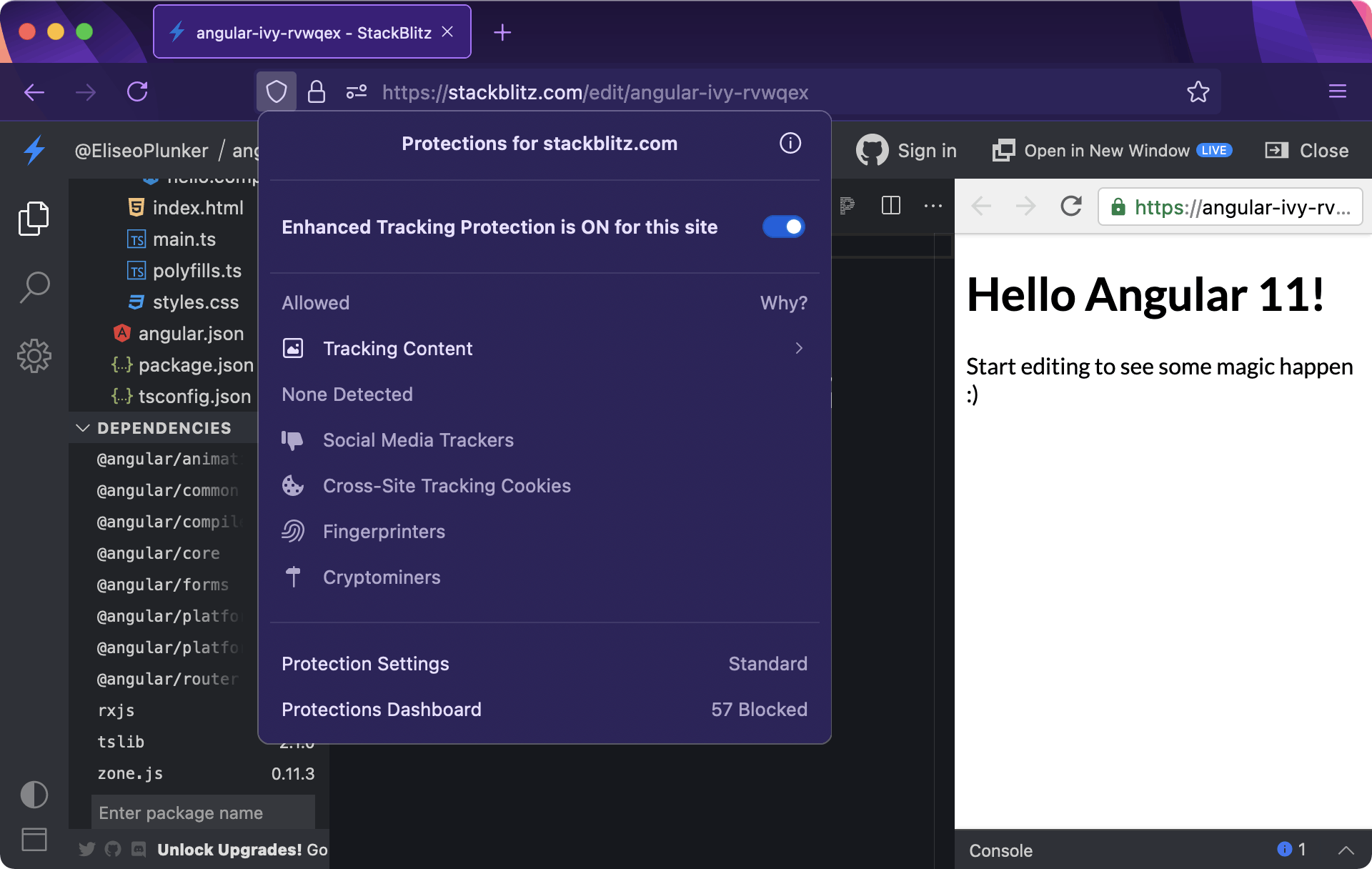 Live demo not working on Firefox 80 nor 89.0 · Issue #1496 · stackblitz/core · GitHub