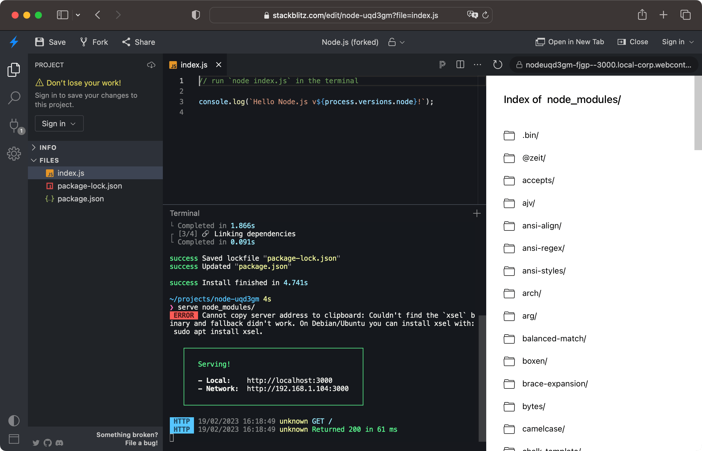 WebContainers should run in Safari 16.4 Beta · Issue #2347 · stackblitz ...