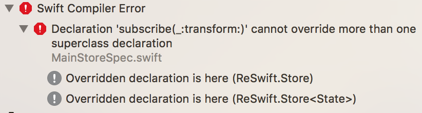 Trying to override subscribe method -> cannot override more than one superclass declaration ...