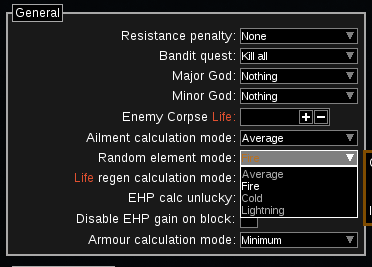 'Random element mode' does not convert to selected Element other than ...