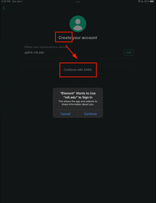 Sign-up on SSO should take to sign-in · Issue #7874 · element-hq/element-android · GitHub