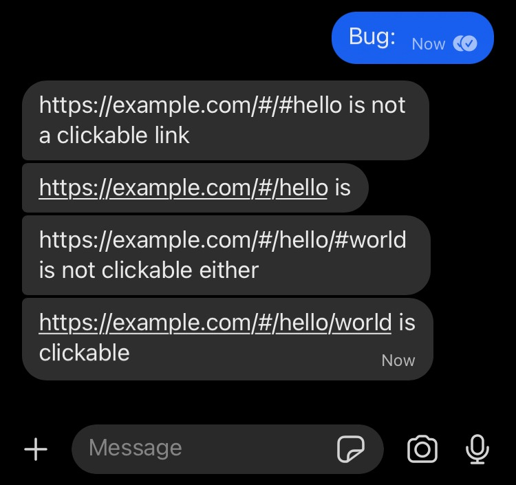Link Containing Two S Is Not Clickable · Issue 5675 · Signalappsignal Ios · Github 3601