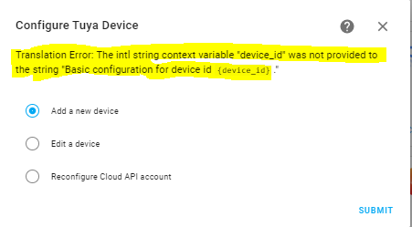Translation Error: The intl string context variable "device_id" was not provided to the string ...