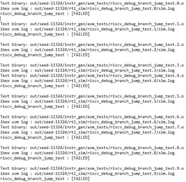 [DV] Run a full regression with failed cases returned · Issue #769 · lowRISC/ibex · GitHub