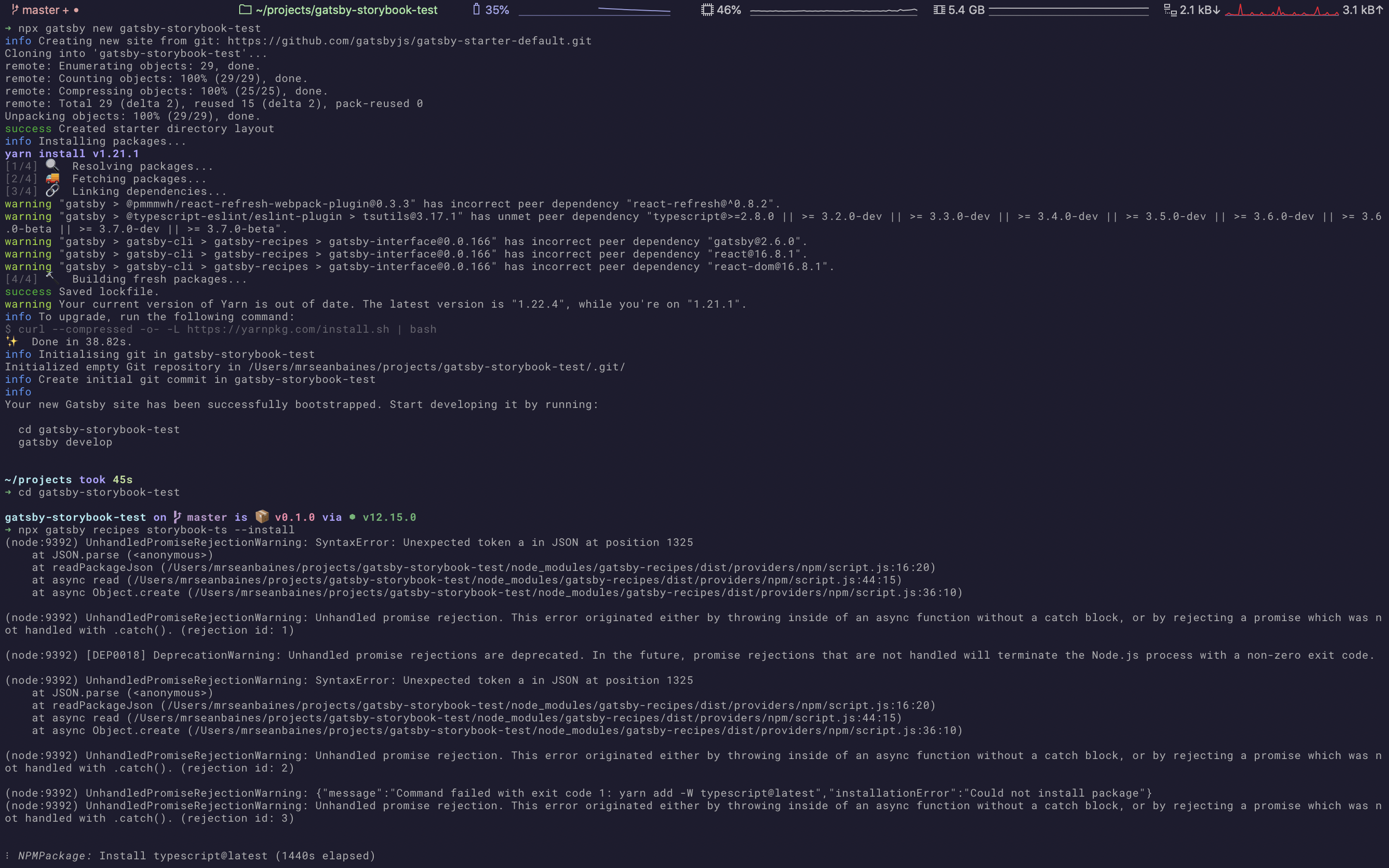 Gatsby Recipes Storybook Ts Not Working · Issue 26480 · Gatsbyjs