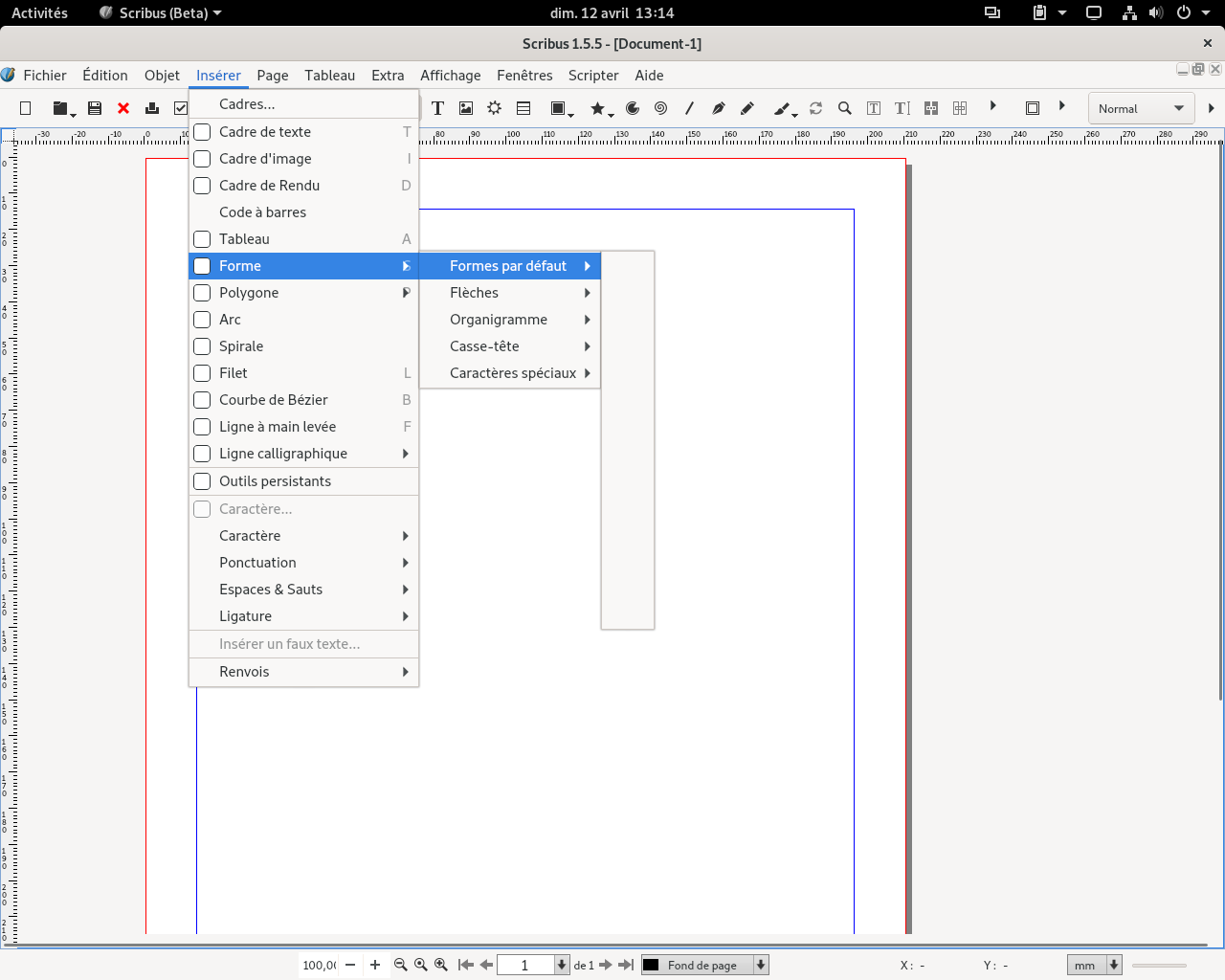 sub-submenu rolled out from Insert is empty · Issue #14 · flathub/net.scribus.Scribus · GitHub