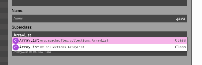 Java Uses Flex Language Server for Superclass and Interface Completion ...