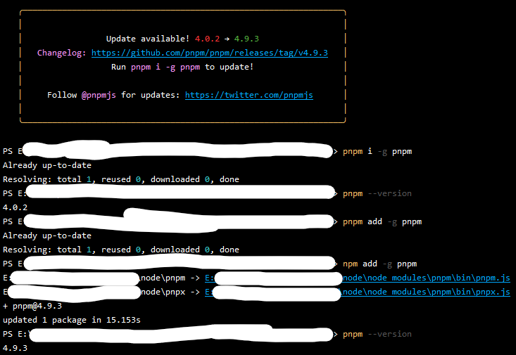 Update pnpm using pnpm fails · Issue #990 · pnpm/pnpm · GitHub