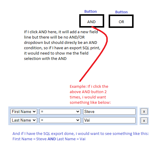 Can I Create My Own Button Which Will Handle Both The Combinator Selection And Rule Addition