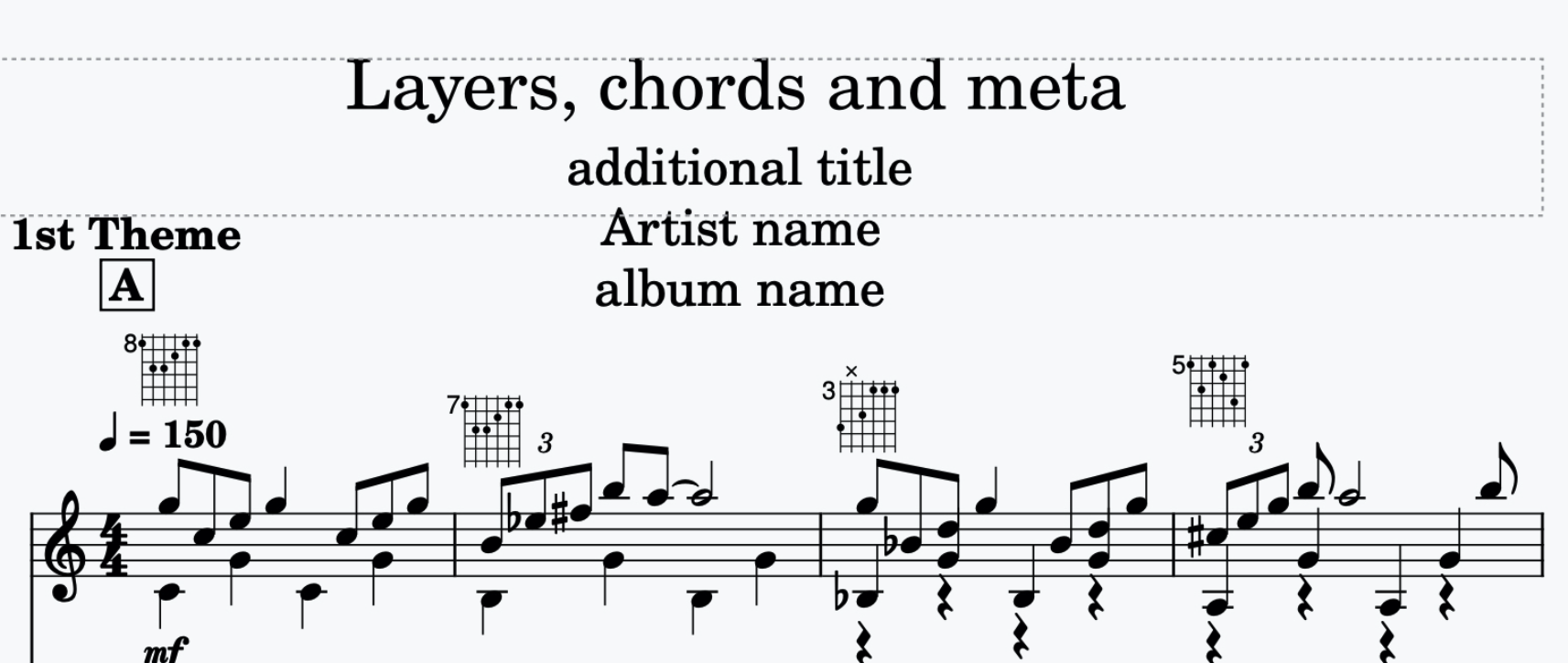 [MU4 Task] [GP] Display chord list at the beginning of the tab · Issue ...