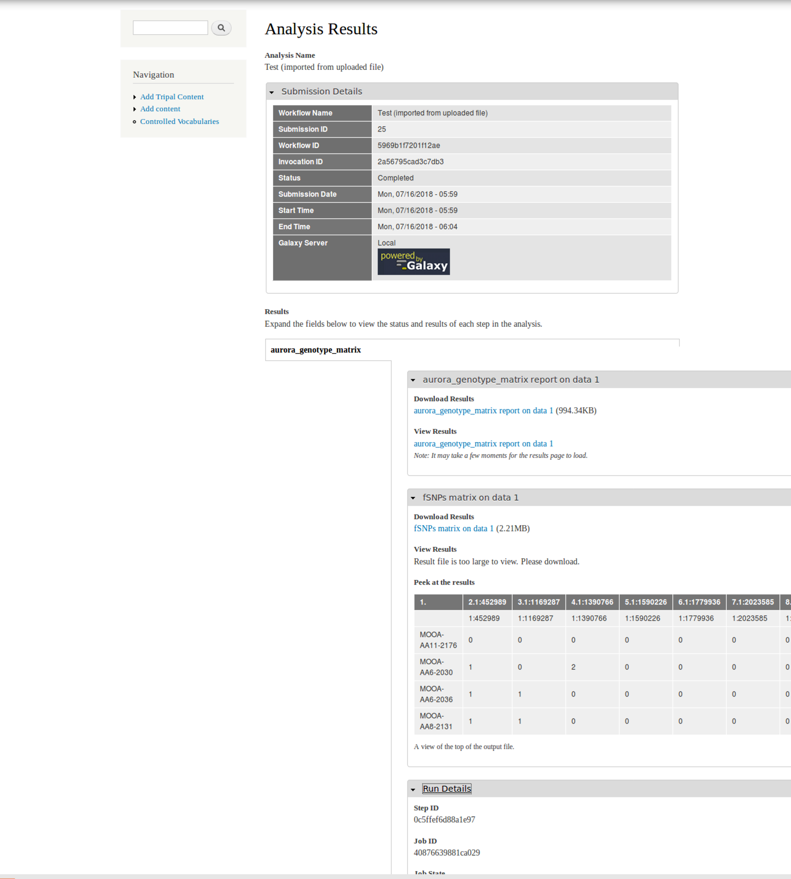 Uncaught exception in exposed API method · Issue #99 · tripal/tripal_galaxy · GitHub