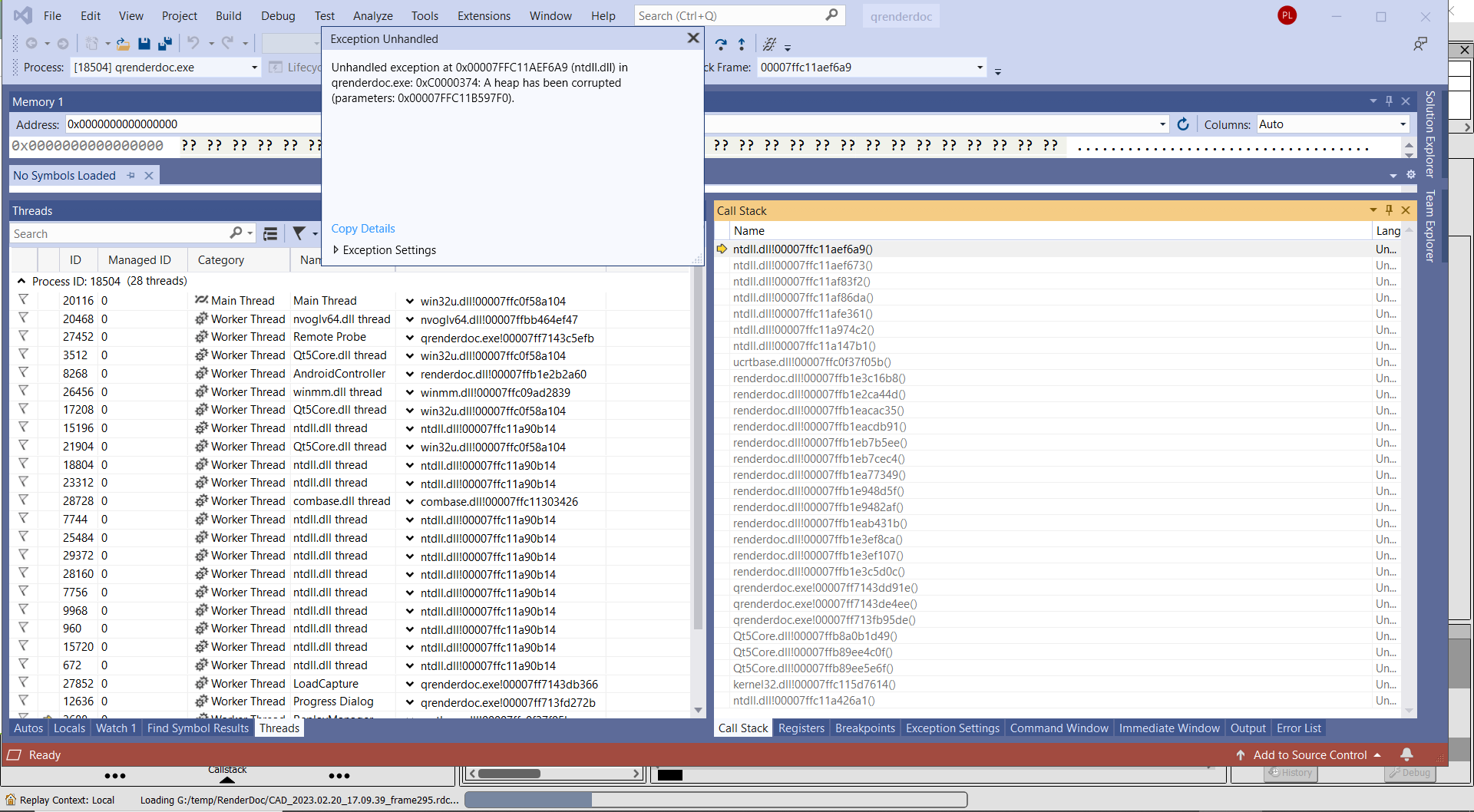 Renderdoc Crash While Loading A Frame Capture · Issue 2860 · Baldurkrenderdoc · Github 