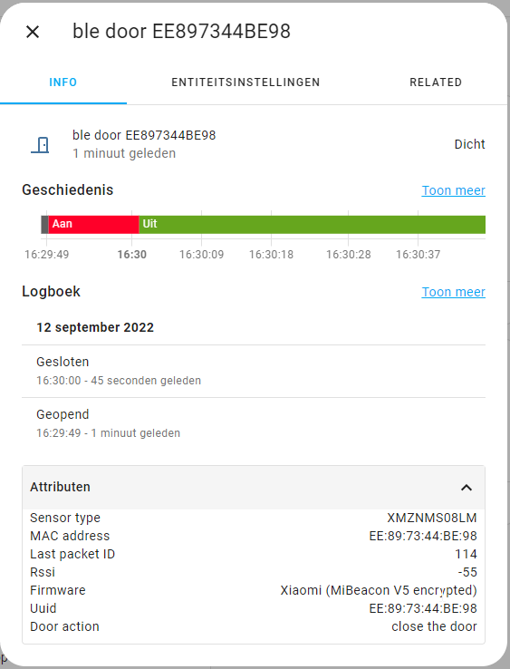 Xiaomi MIJIA 1S Smart Door Lock · Issue #1017 · custom-components/ble_monitor · GitHub