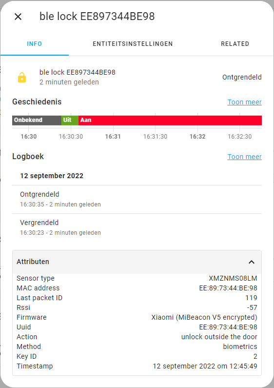 Xiaomi MIJIA 1S Smart Door Lock · Issue #1017 · custom-components/ble_monitor · GitHub
