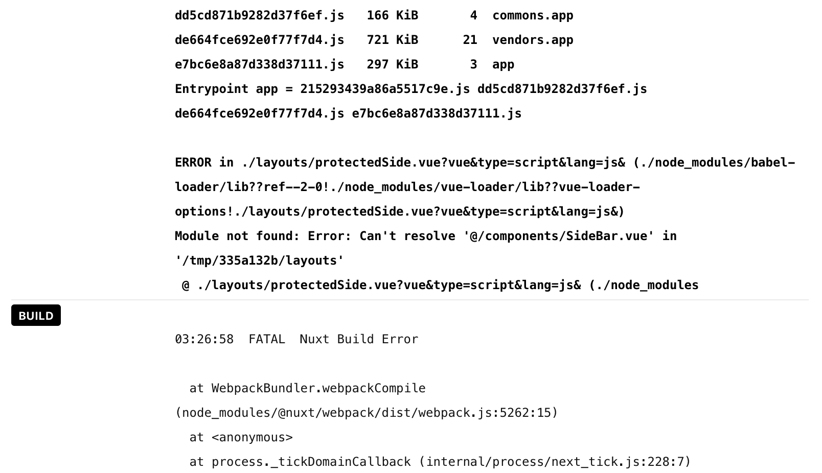 Nuxtjs 243 Project Build Error · Issue 2014 · Vercelvercel · Github