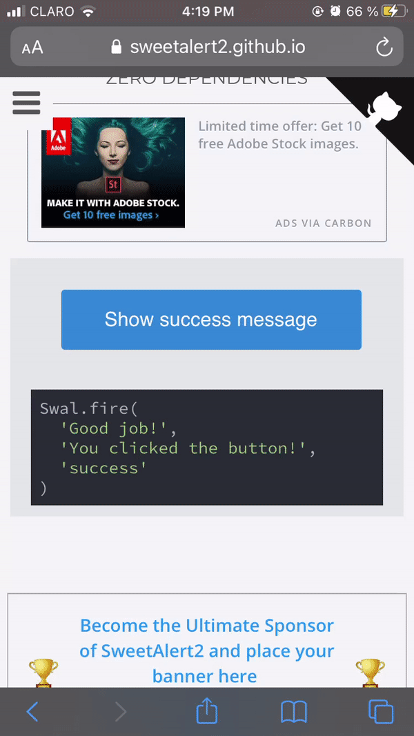 [Bounty 💰] The success icon animation is broken in iOS · Issue #2070 ...