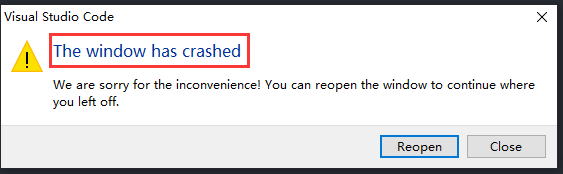 it offen alert the the window has crashed tip · Issue #131303 ...