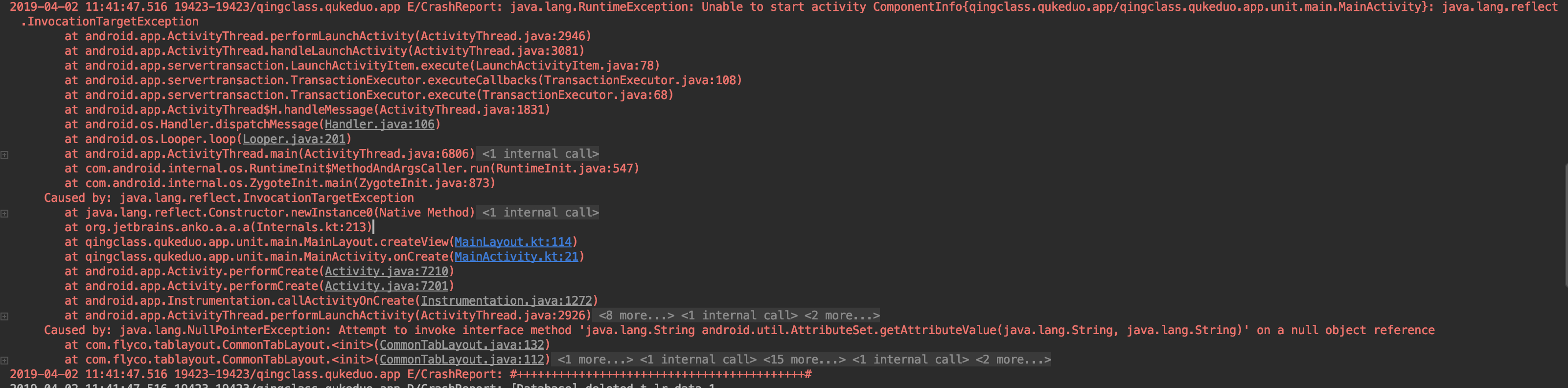 anko调用CommonTabLayout会崩溃，报空指针异常 · Issue #415 · H07000223/FlycoTabLayout · GitHub