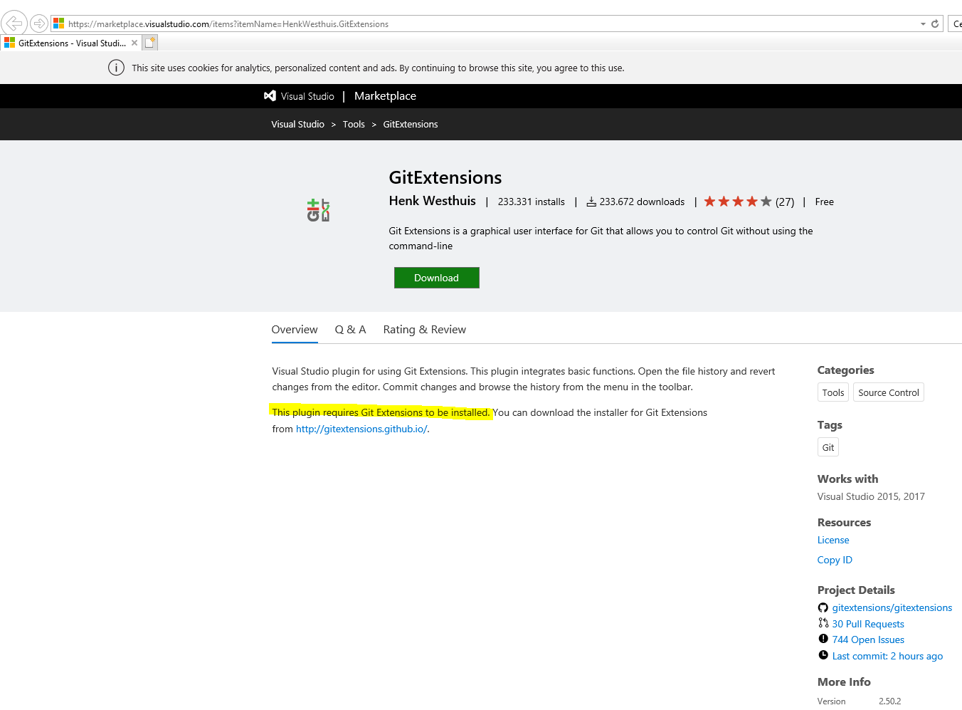 Items in Visual Studio "GitExt" menu have no effect · Issue #4708 · gitextensions/gitextensions ...