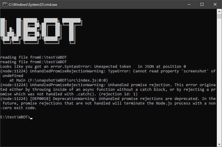 Doesn't start after closing the bot · Issue #12 · vasani-arpit/WBOT · GitHub