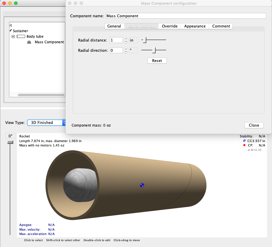 Mass component radial displacement not shown in 3D view · Issue #859 · openrocket/openrocket ...