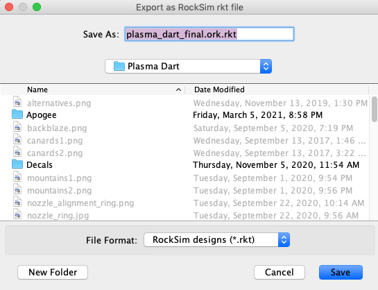 Exporting Rocksim leaves .ork extension in the filename by default · Issue #899 · openrocket ...