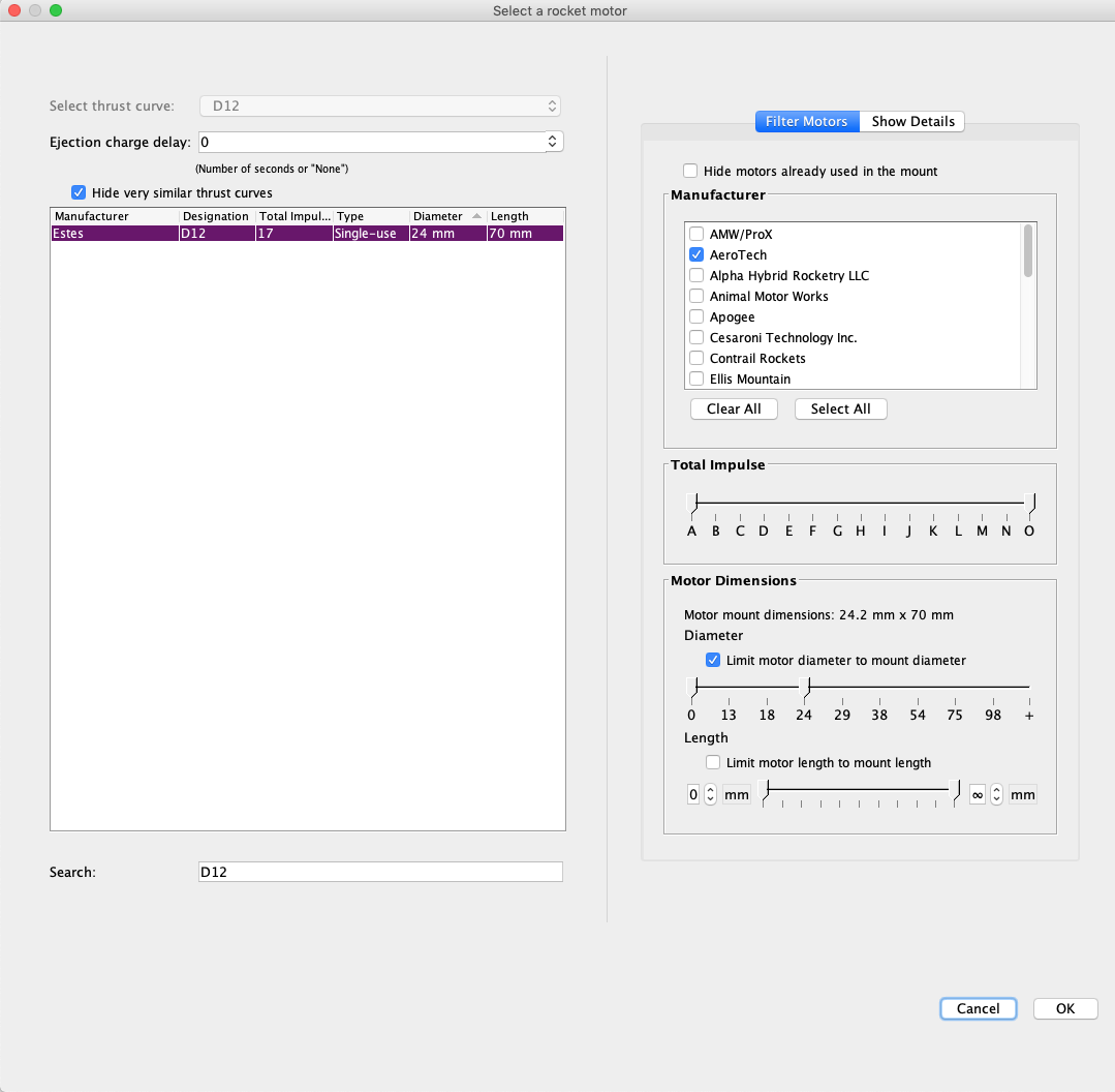 Motor selection dialog responsive layout issues · Issue #926 · openrocket/openrocket · GitHub