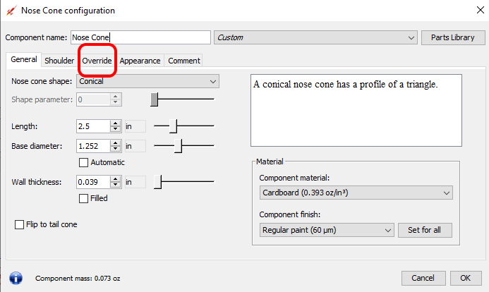Provide visual indicator on "Override" tab when any non-default settings are enabled · Issue ...