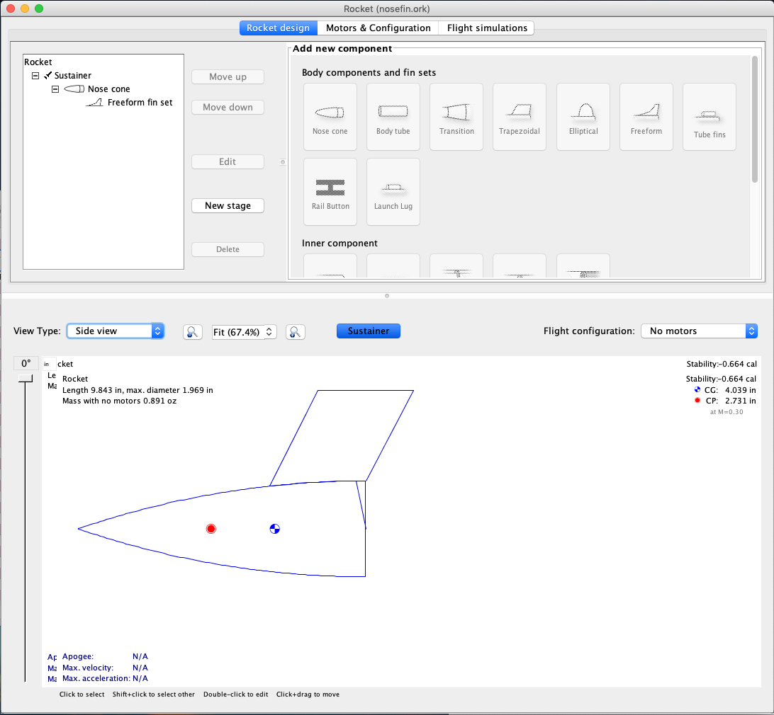 Alpha 9: Rendering problem with fin on nose cone in side view · Issue #468 · openrocket ...