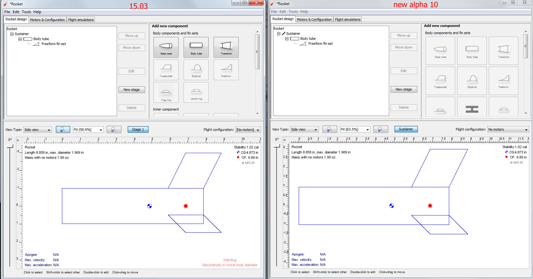Side view horizontal centering problems · Issue #502 · openrocket/openrocket · GitHub