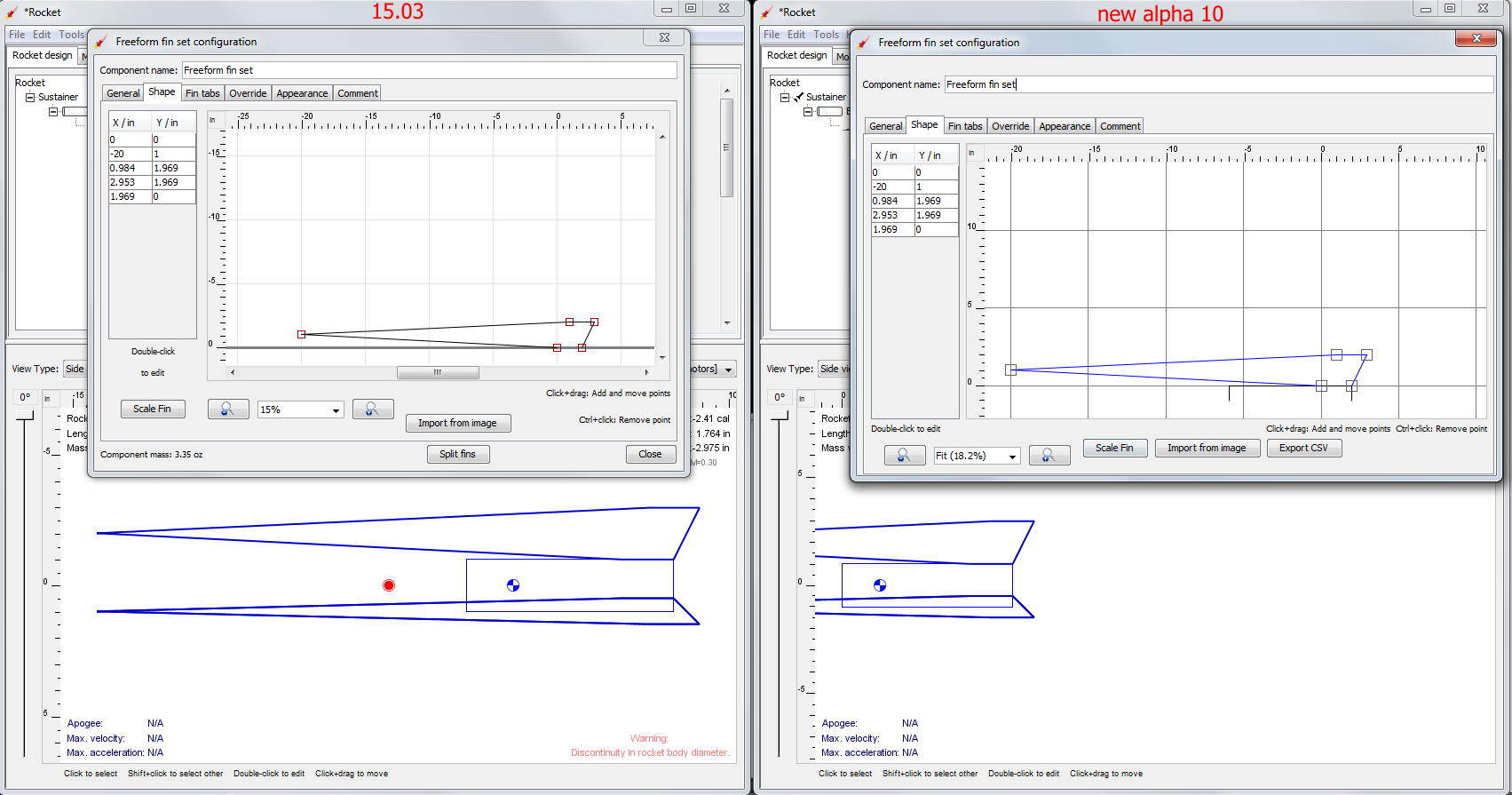 Side view horizontal centering problems · Issue #502 · openrocket/openrocket · GitHub