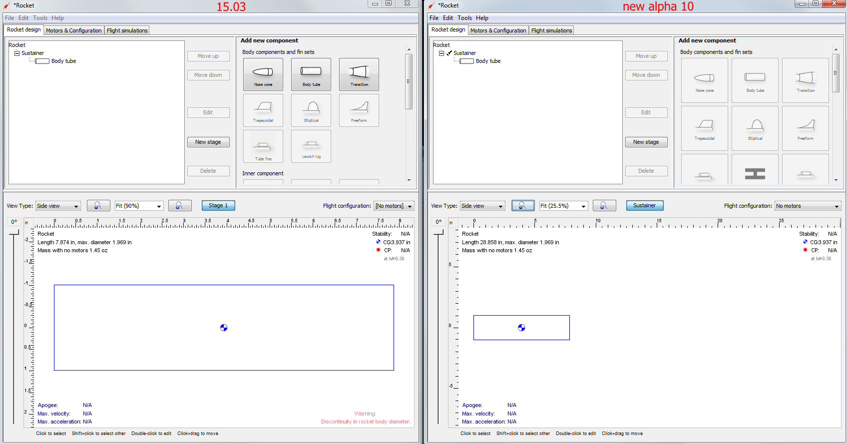 Side view horizontal centering problems · Issue #502 · openrocket/openrocket · GitHub