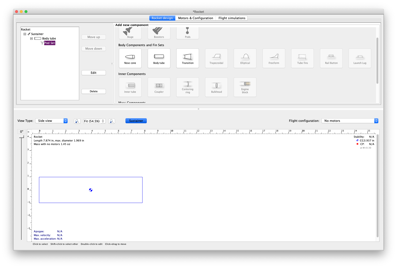 Side view horizontal centering problems · Issue #502 · openrocket/openrocket · GitHub