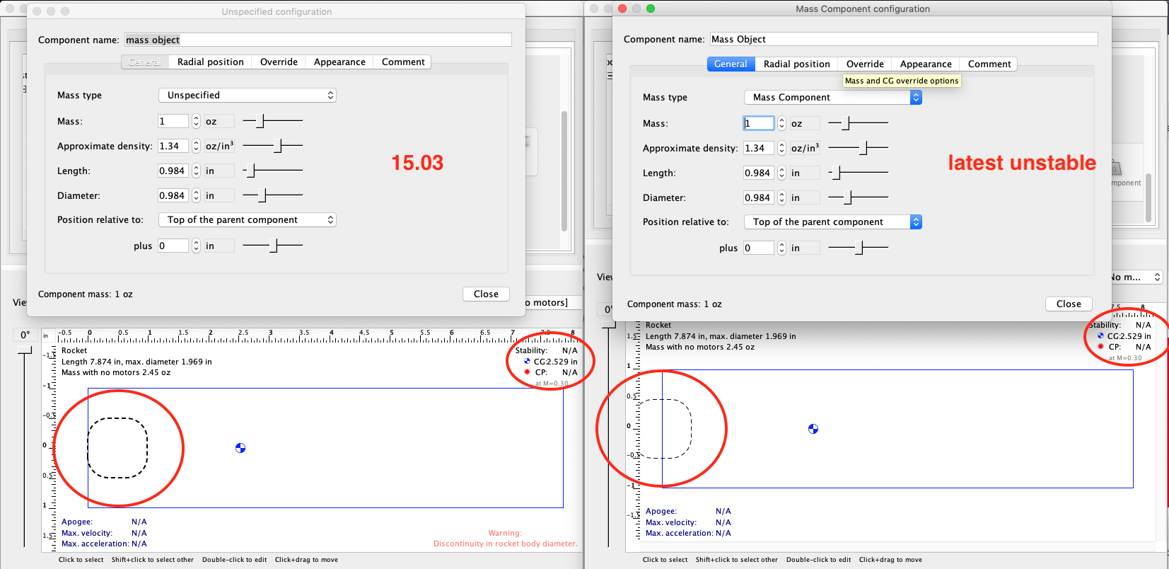 Mass objects shown in wrong position in side view · Issue #828 · openrocket/openrocket · GitHub