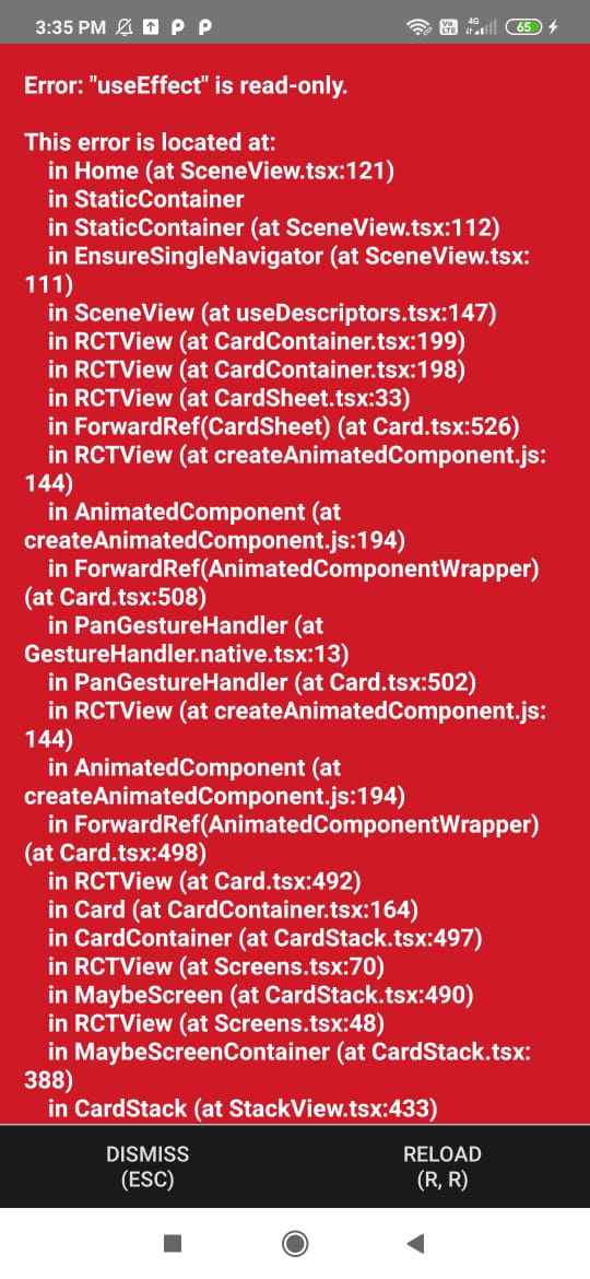 Error Useeffect Is Read Only · Issue 28996 · Facebook React Native · Github