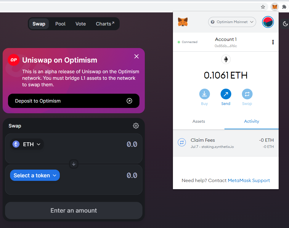 ETH balance doesn't update on optimism · Issue #1993 · Uniswap/interface · GitHub