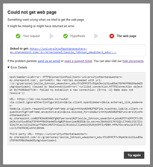 LMS app fails to load U of Montana-Western OneDrive files · Issue #1409 · hypothesis/product ...