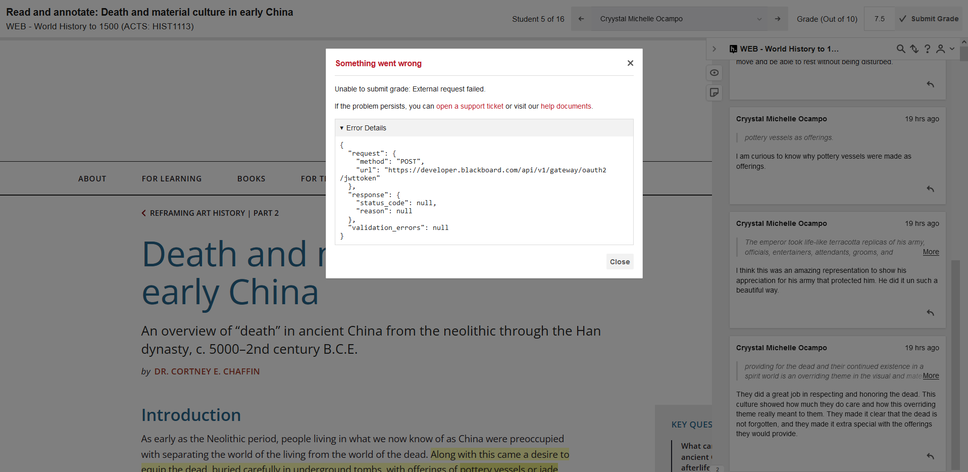 Intermittent Errors Submitting Grades In Blackboard · Issue 1416 · Hypothesisproduct Backlog 