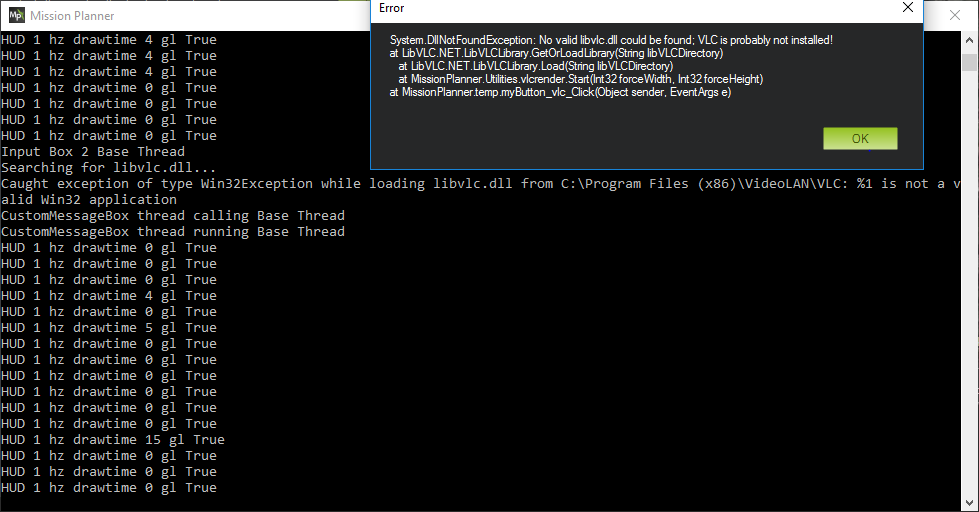 Mission planner fails opening vlc streams · Issue #1678 · ArduPilot/MissionPlanner · GitHub