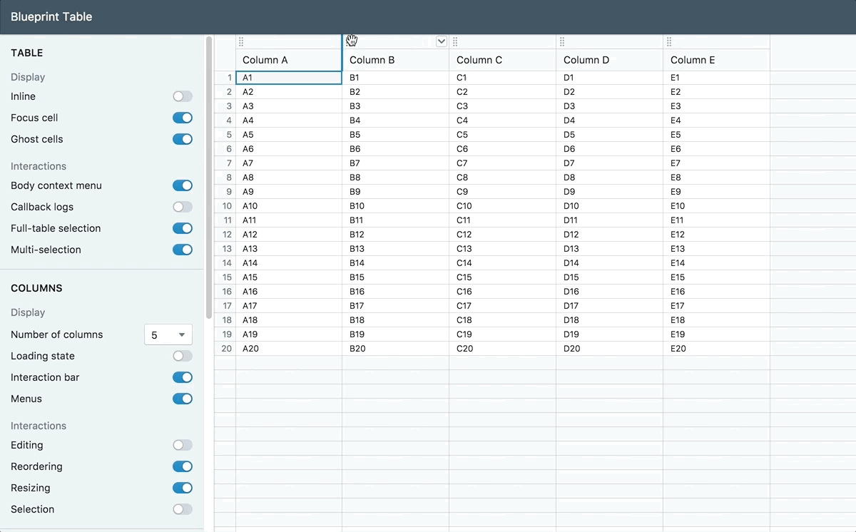 [Table] Reordering appears possible without selection · Issue #1284 ...