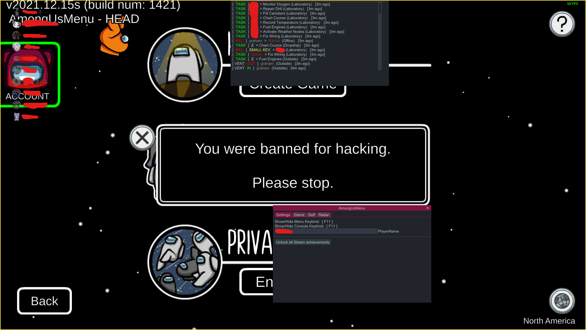 Reporting That Clearing All Tasks Isn't Fixed · Issue #294 · BitCrackers/AmongUsMenu · GitHub