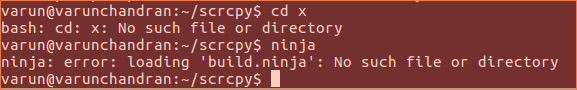 ninja: error: loading 'build.ninja': No such file or directory · Issue #126 · Genymobile/scrcpy ...