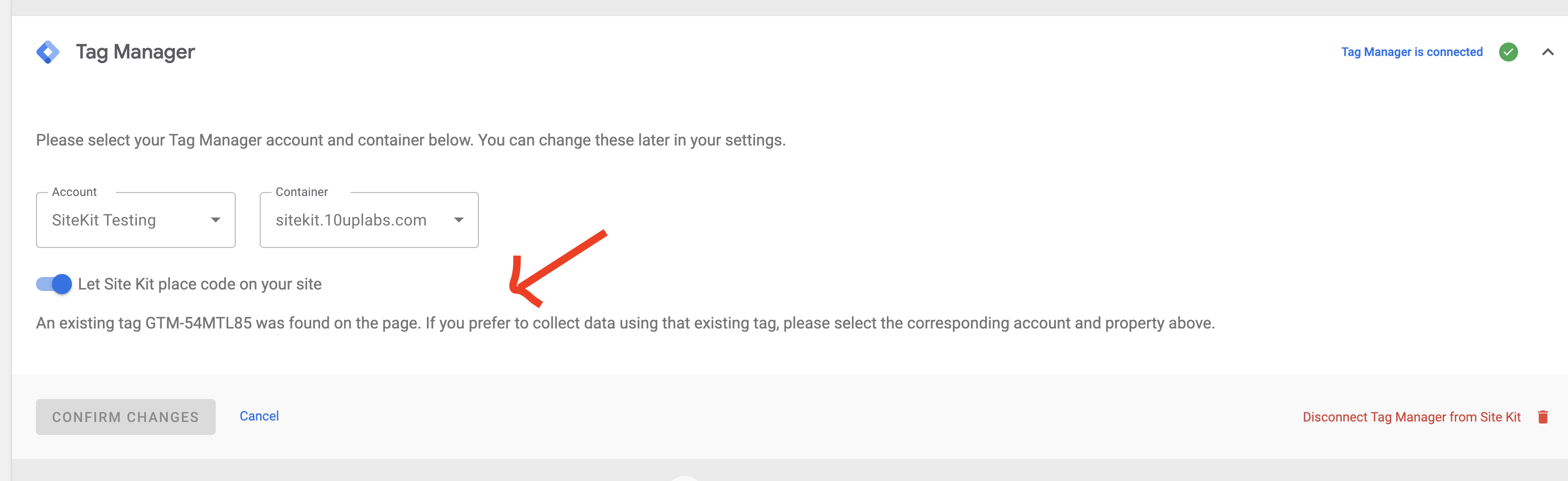 Implement Tag Manager snippet toggle in setup flow if there is an existing tag · Issue #4934 ...