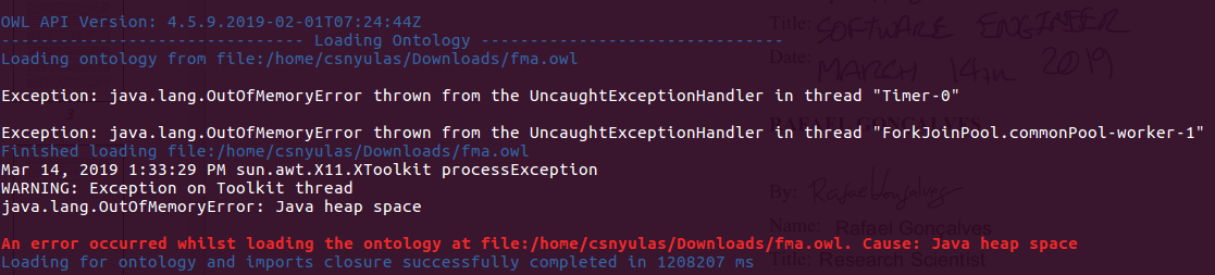 "Ontology successfully loaded" message is displayed even if an ontology is not loaded due to an ...